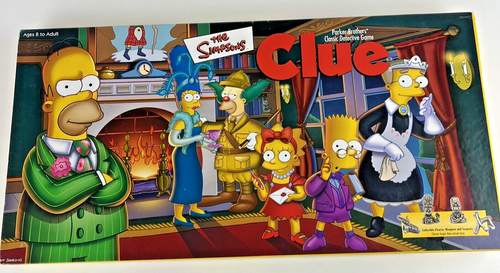 The Simpsons Clue Board Game Vintage First Edition 2000 Parker Brothers ...