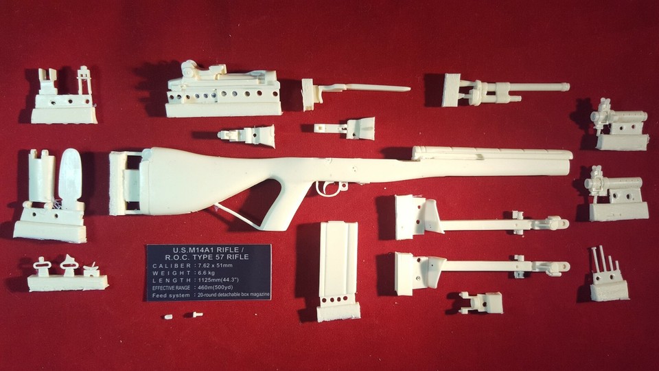 AFV Hobby Fan HF622 1/4 M14E2 Rifle / ROC TYPE 57 Rifle Complete Resin ...