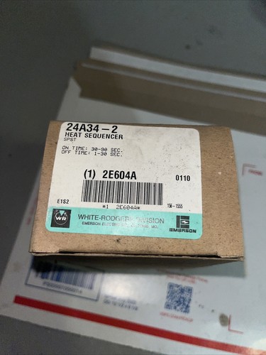 White Rodgers 24A34-2 Electric Fan & Heat Sequencer Relay ON 30-90 Sec ...