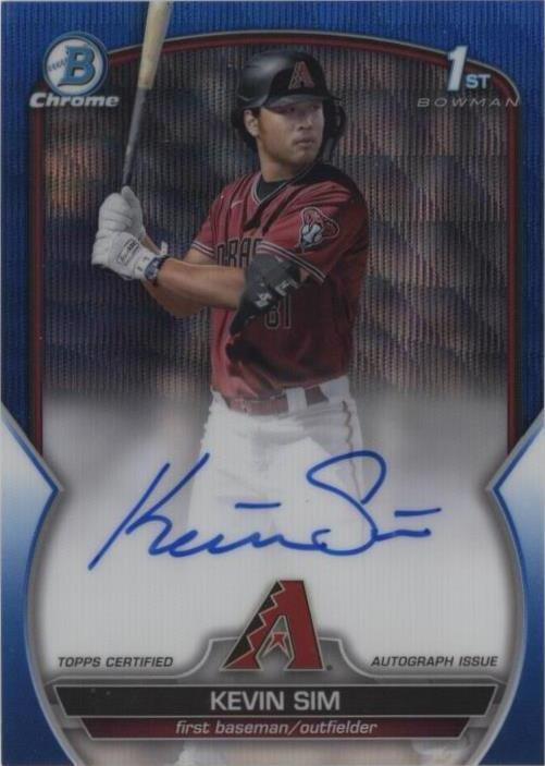 2023 Bowman Draft - Chrome Prospect Autographs Kevin Sim #CDA-KS Blue ...