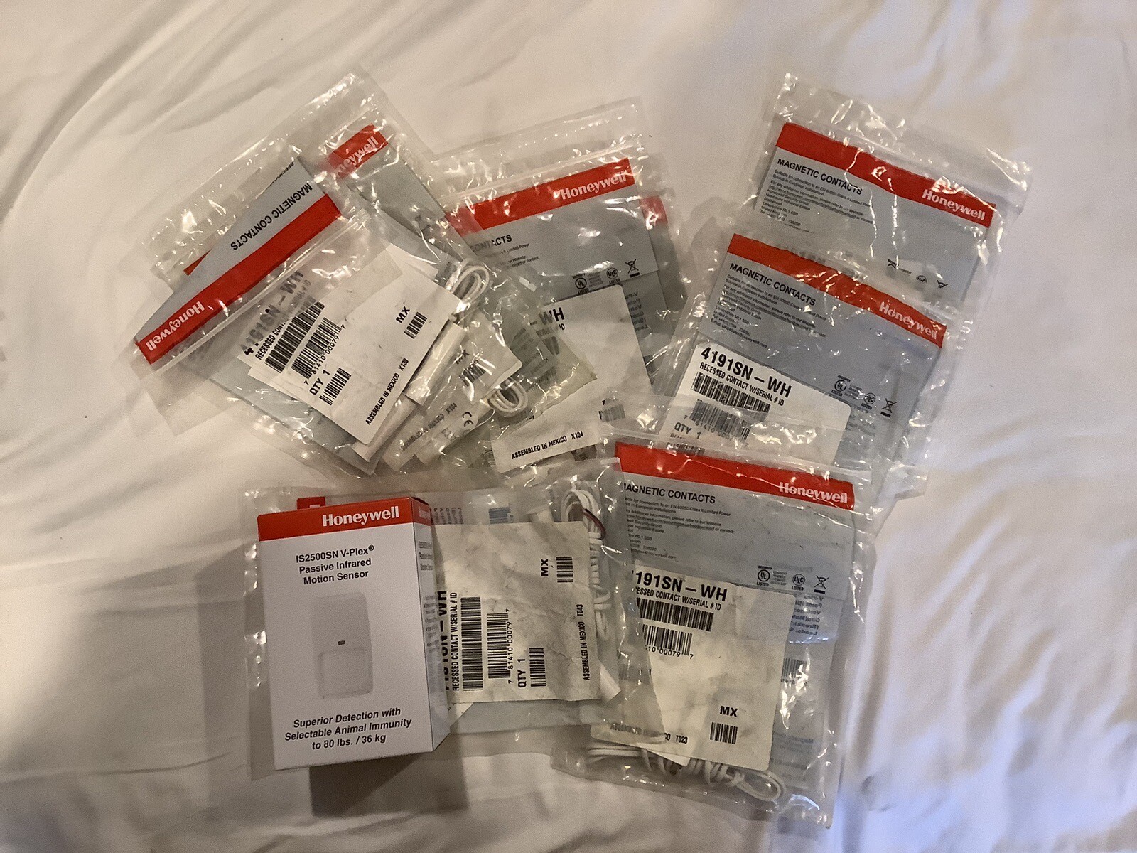 HONEYWELL V-PLEX Addressable Package (8) 4191SN-WH and (1) IS2500 ...