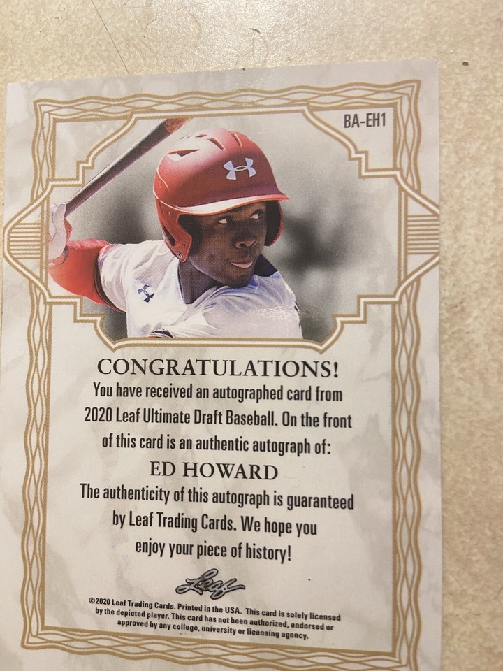 2020 ultimate draft ed howard rookie auto 48/50 | eBay