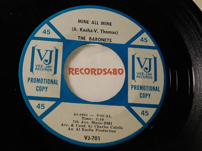 The Baronets PROMO 45 Mine All Mine / That's The Way Love Happens VJ ...