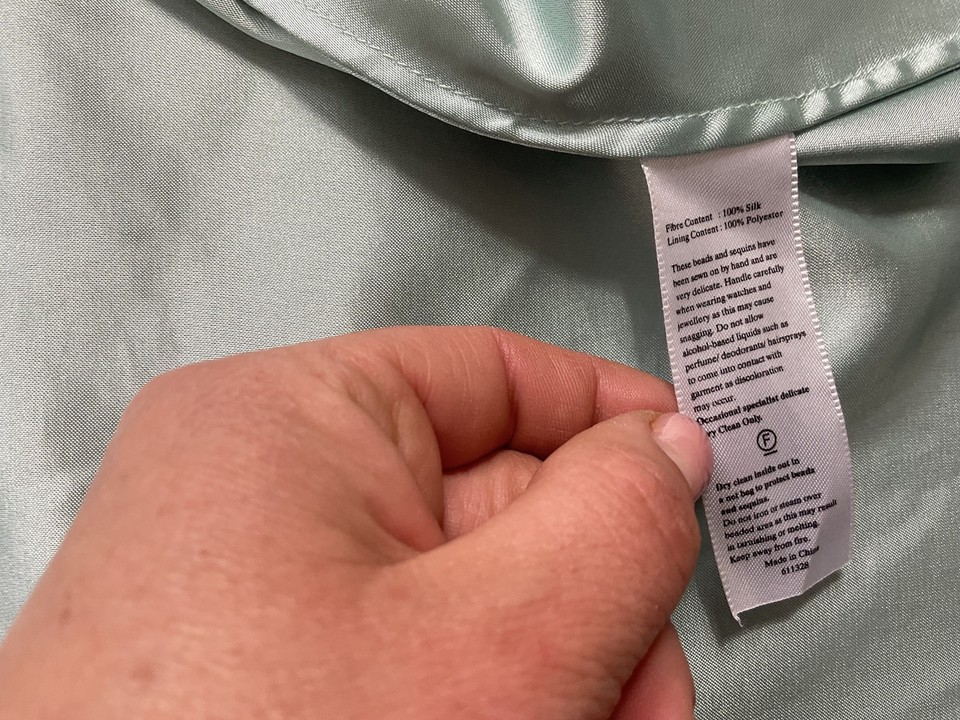 Monsoon skirt brown silk chiffon floral embroidery midi UK 16 occasion ...