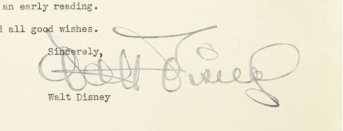 Walt Disney 1952 Signed Letter on Rare Snow White LH Phil Sears ...