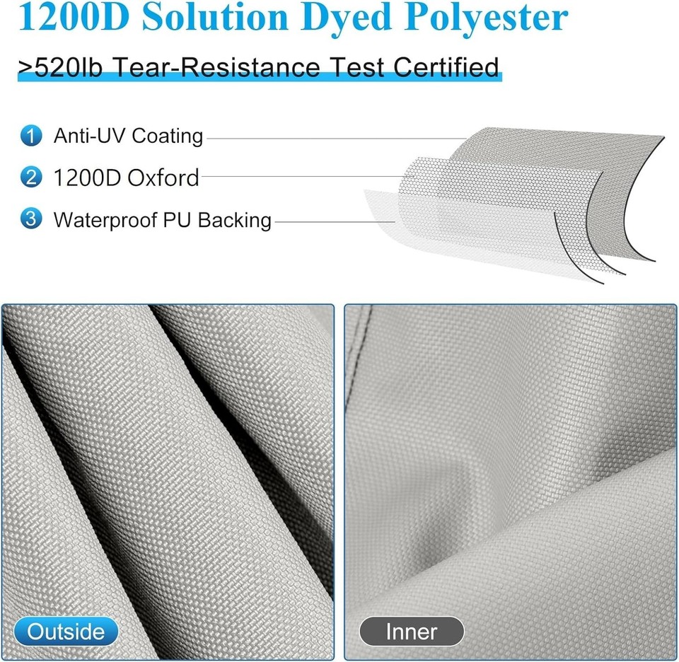 Boat Cover 1200D Waterproof Heavy Duty Trailerable 16–18.5ft Motor ...