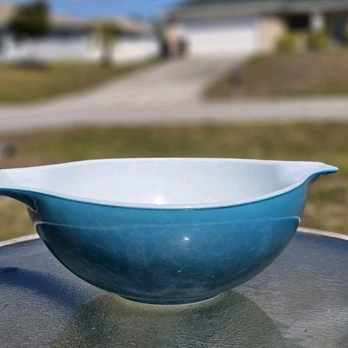 Vintage Pyrex Cinderella Mixing Nesting Bowl 444 HORIZON BLUE 4 Quarts ...