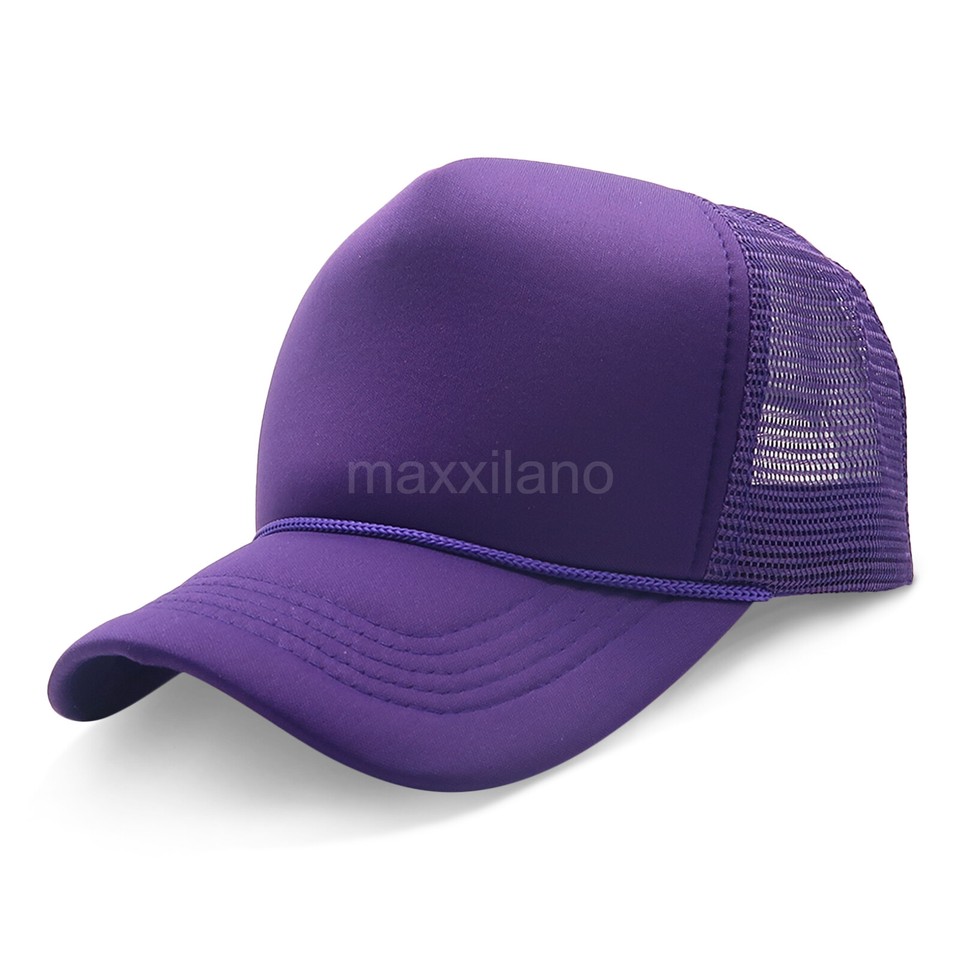 Trucker Hat Foam Mesh Baseball Cap Snapback Adjustable Plain Solid Men ...