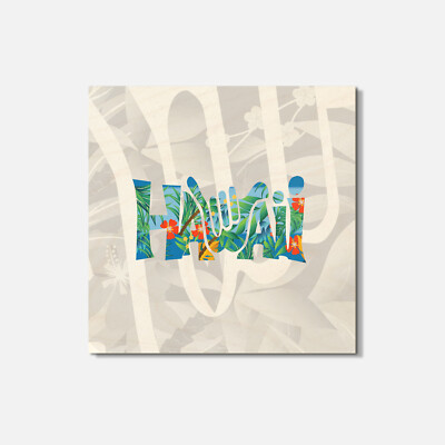 Hawaii Ten Shaka Hang Loose Patterned Slogan 4'' X 4'' Square Wooden ...