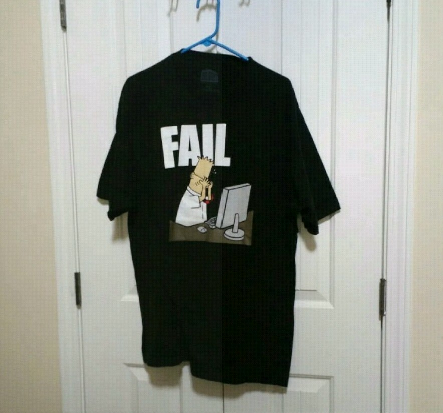 Dilbert Mens T-Shirt - Fail Distraught Dilbert at A Desk Image | eBay