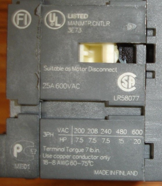 ABB OT25E3 Disconnect Switch 25 Amp 600v 3 Pole for sale online | eBay
