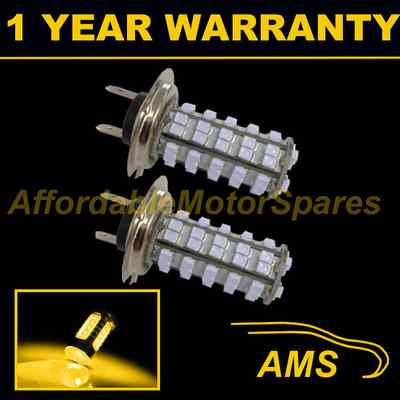 2X H7 YELLOW 60 LED FRONT HEADLIGHT HEADLAMP LIGHT BULBS CAR KIT XENON ...