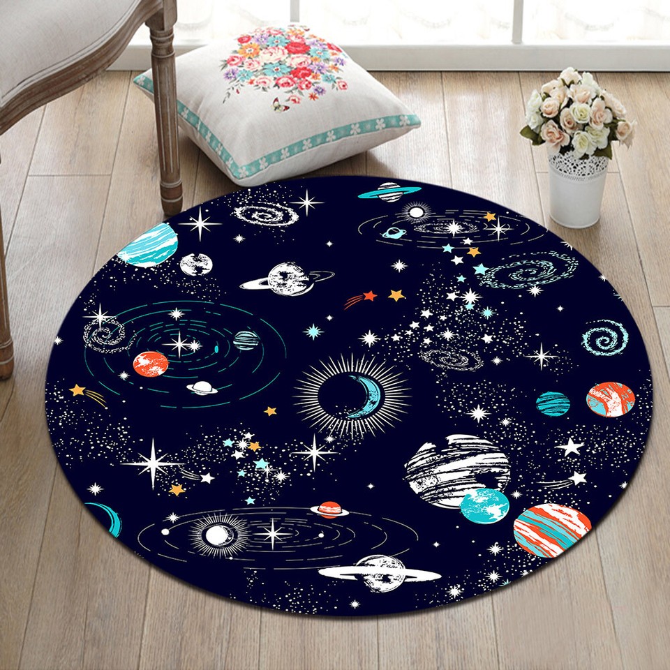 Space Galaxy Constellation Zodiac Star Area Rugs Living Room Round ...