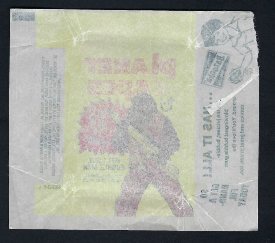 1975 TOPPS PLANET OF THE APES WAX WRAPPER NICE COLOR, GLOSS TEAR UPPER ...