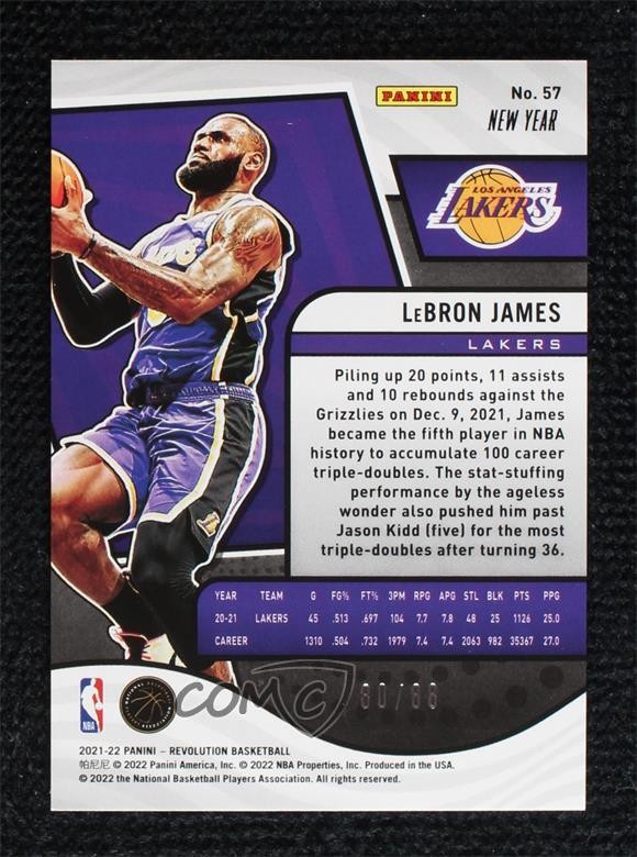 2021-22 Panini Revolution Chinese New Year Emerald /88 LeBron James #57 ...
