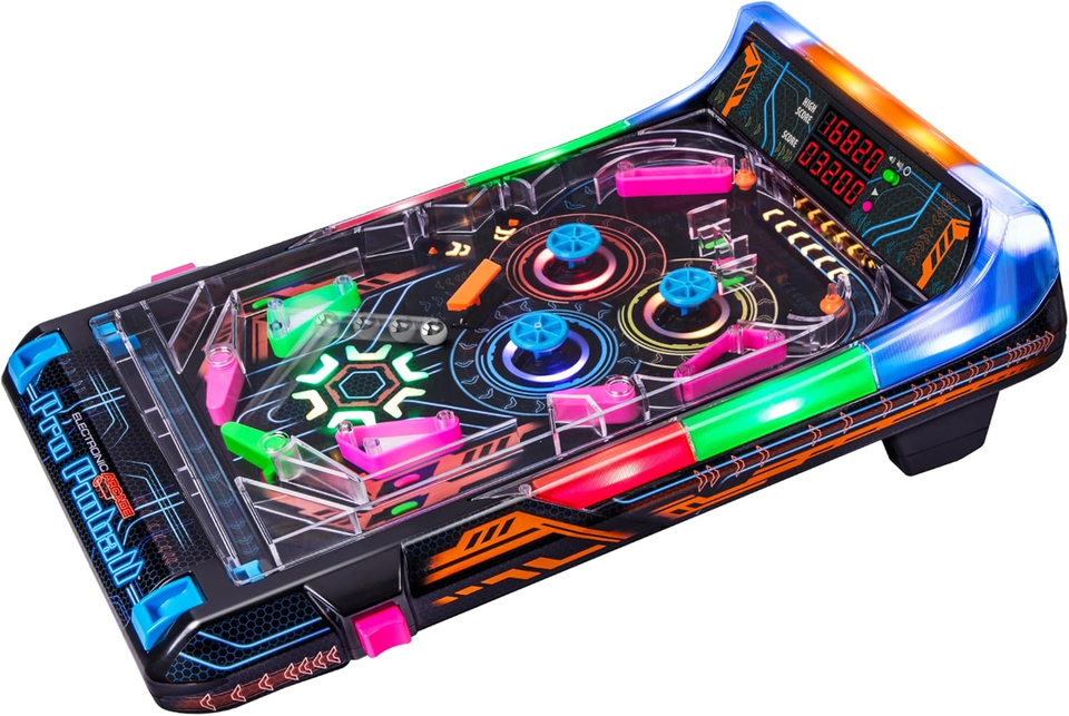 Electronic Arcade Pro Pinball - Light & Sound Tabletop Game, Dual LED ...