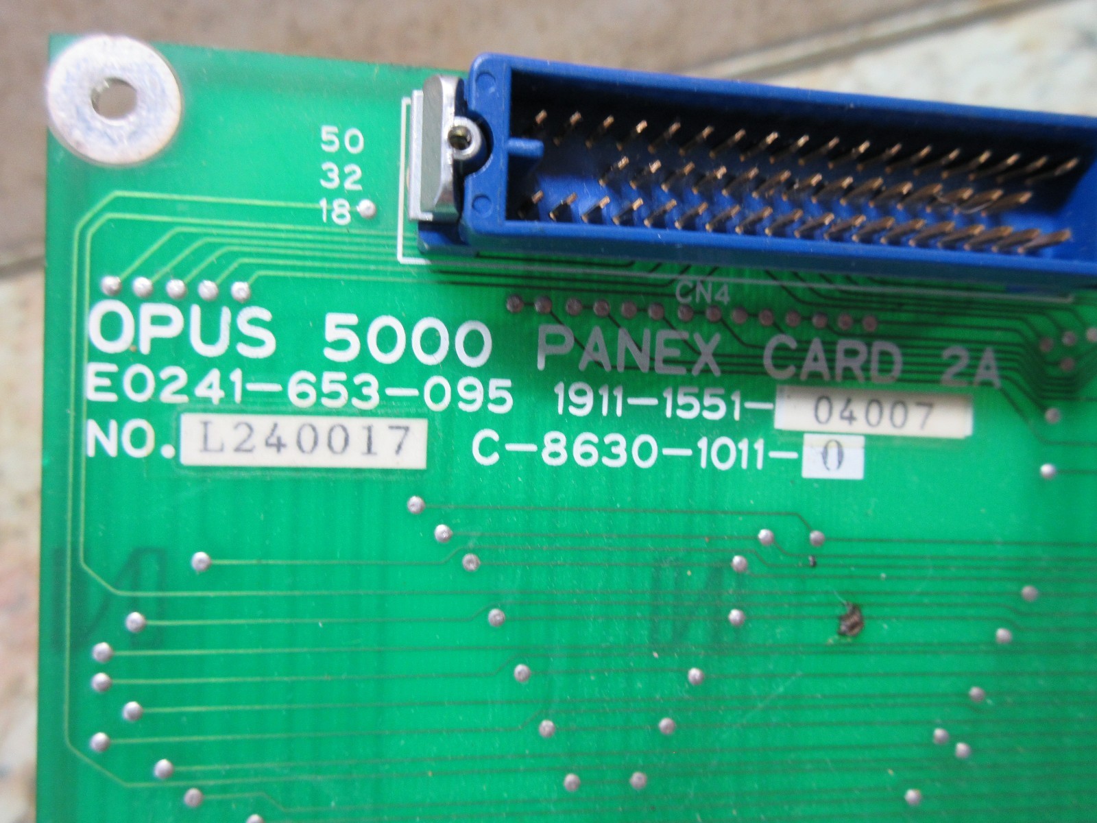 OPUS 5000 PANEX CARD 2A E0241-653-095 1911-1551-04007 NO.L240017 C-8630 ...