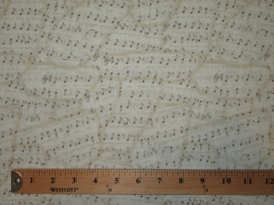 VINTAGE MUSIC NOTES SONGS PARIS FRENCH WRITING COTTON FABRIC BTHY | eBay
