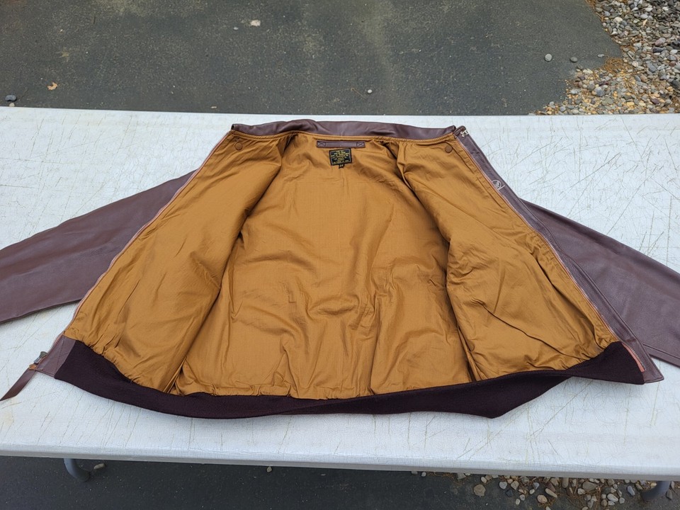 REPRODUCTION A-2 RUSSET BROWN L&T SPORTSWEAR GOATSKIN AVIATORS JACKET ...