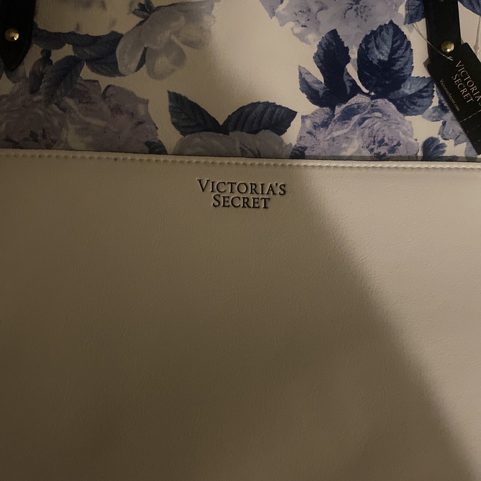 Victoria's Secret Blue White Floral Tote Shoulder Bag 2022 Limited ...