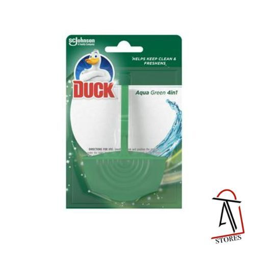 Duck Rim Block Toilet Cleaner Aqua Blue & Green Prevent Limescale 38g ...