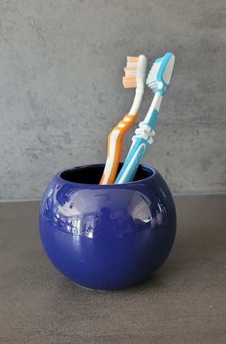 Power Dark Blue Toothbrush Cup Stoneware | eBay