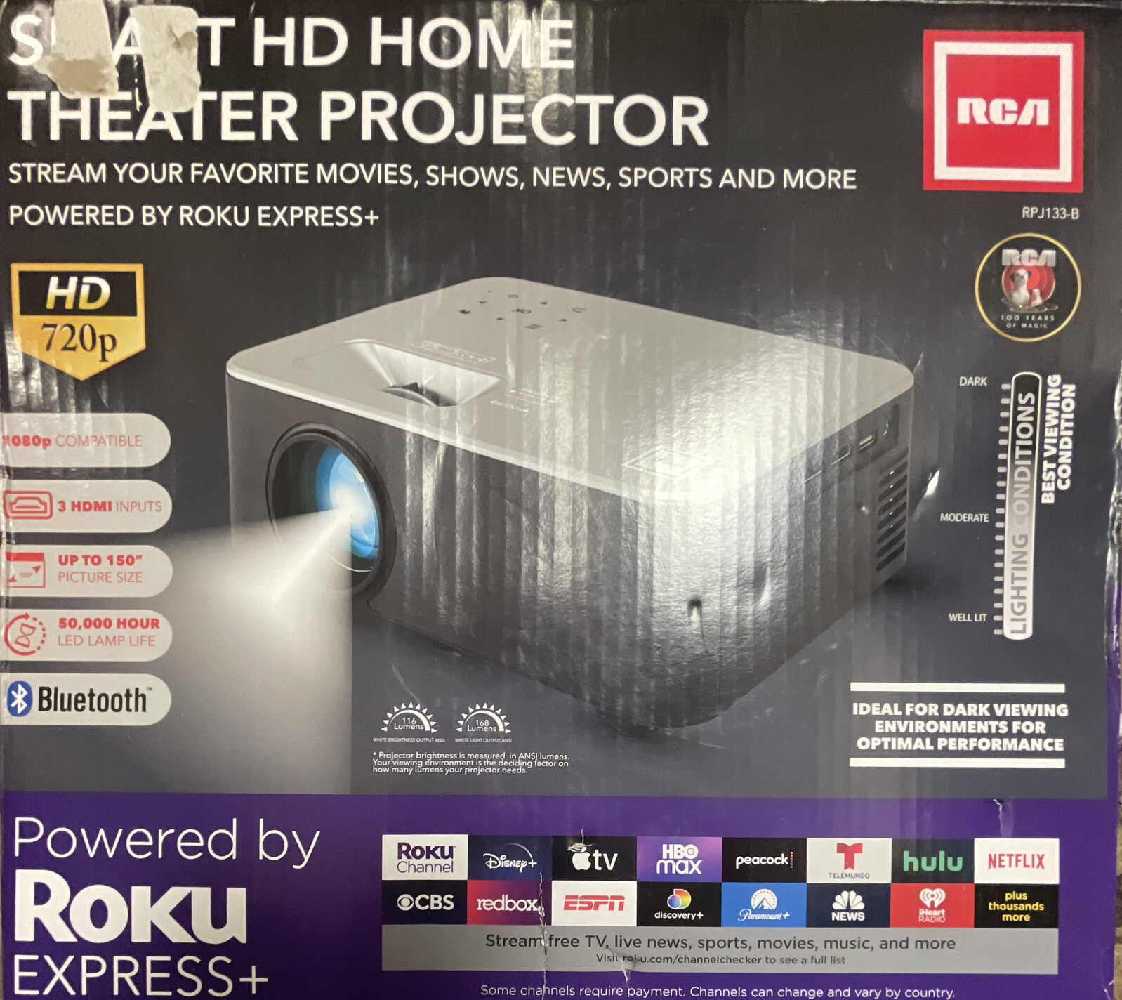 RCA RPJ133 720P Smart Roku WIFI Projector for sale online | eBay