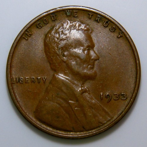 ~VINTAG AMERICAN COPPER~ 1933 Lincoln Wheat Penny One Cent US 1c XF ...