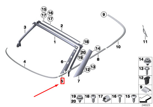 OEM MINI COOPER R56 FRONT FENDER UPPER MOLDING LEFT 51137149955 7149955 ...