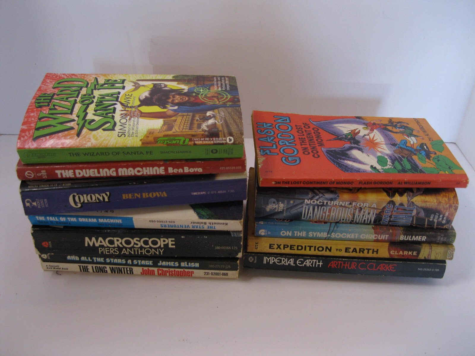 Sci Fi Book Lot of 13 Piers Anthony Ben Bova Arthur Clarke Edgar ...