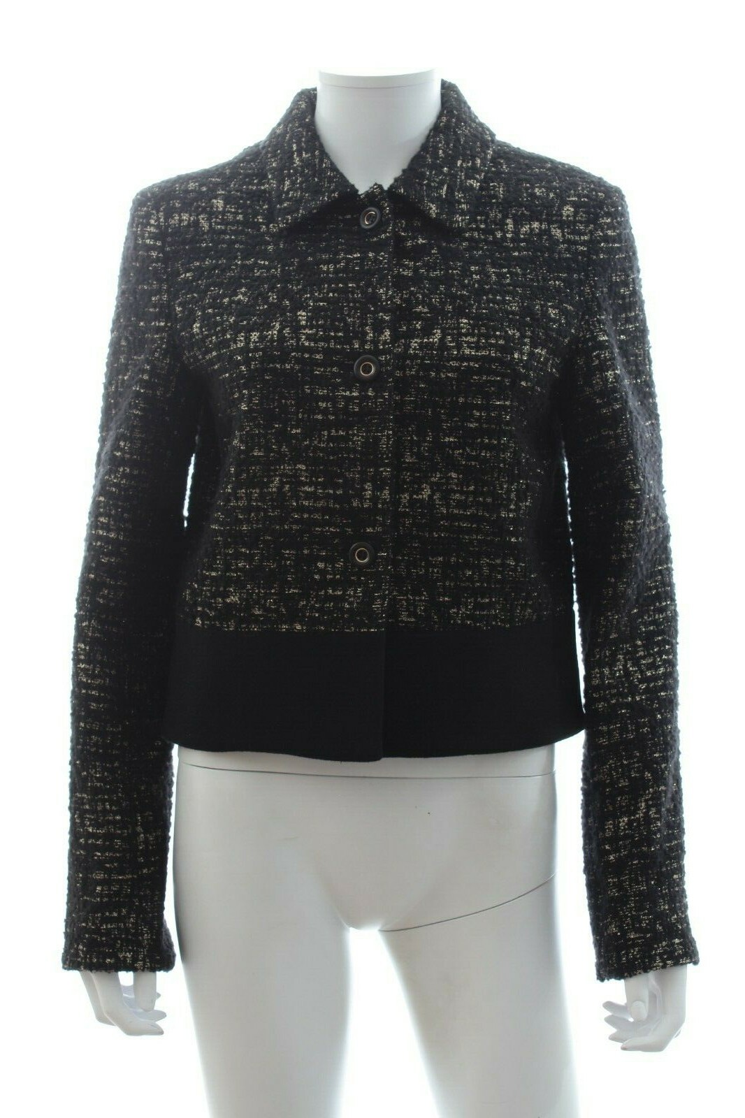 Max Mara Studio Metallic Tweed Jacket / Black, Gold - Gem