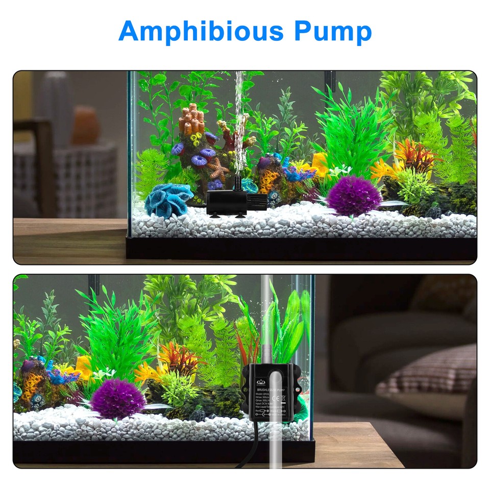 Aquarium Flow Adjustable Submersible Water Pump Hydroponic Pond ...
