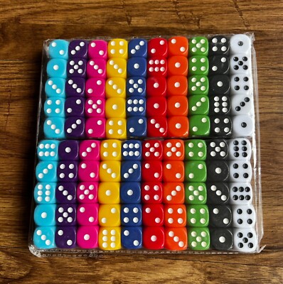 Game Dice 100 Pieces Set 10 Colors round Corner Dice with 100 Pieces ...