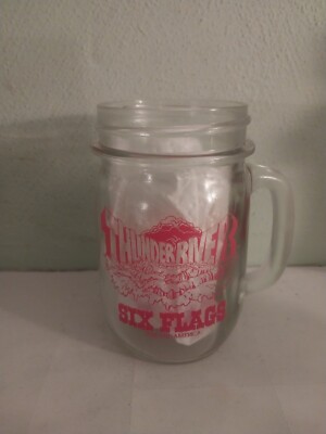 Pizza Hut drinking glass Six Flags over Mid-America, Thunder River ride ...