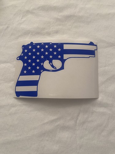 Gun American pistol firearm flag Car decal sticker any color | eBay