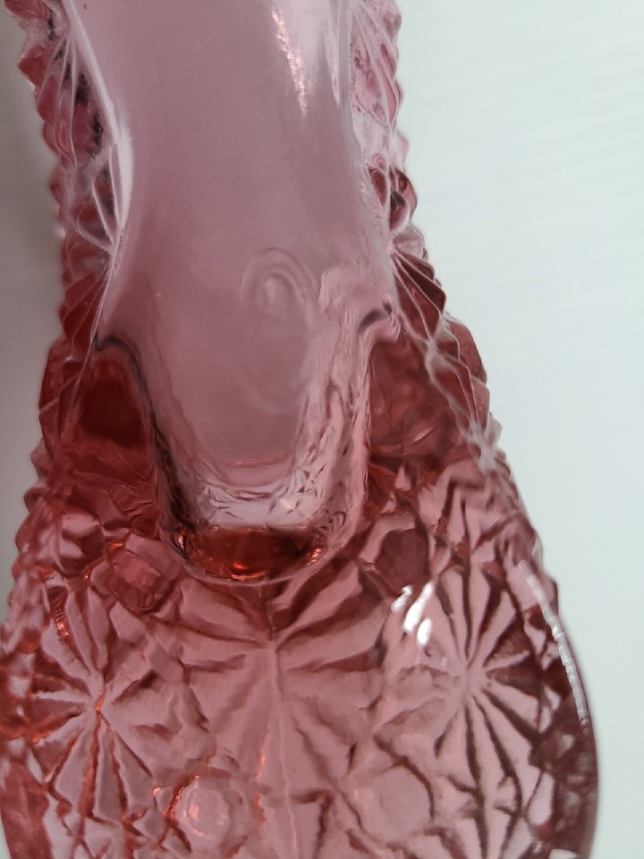 Antique Fenton Art Glass Light Pink Cat Head Shoe Orignal Sticker ...