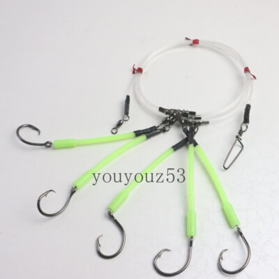 1.8M Deep Drop Snapper Rigs Bottom Fishing Rig 5 Circle Hooks Size 6/0 ...