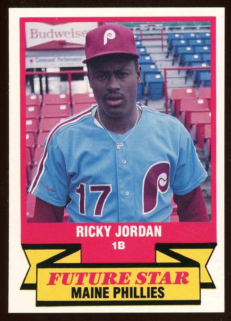 1989 CMC Team Issue Maine Phillies RICKY JORDAN RC PHILLIES RICHMOND CA ...