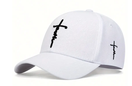 Catholic Christian Cross Jesus Faith Embroidery White Cap Hat Baseball ...