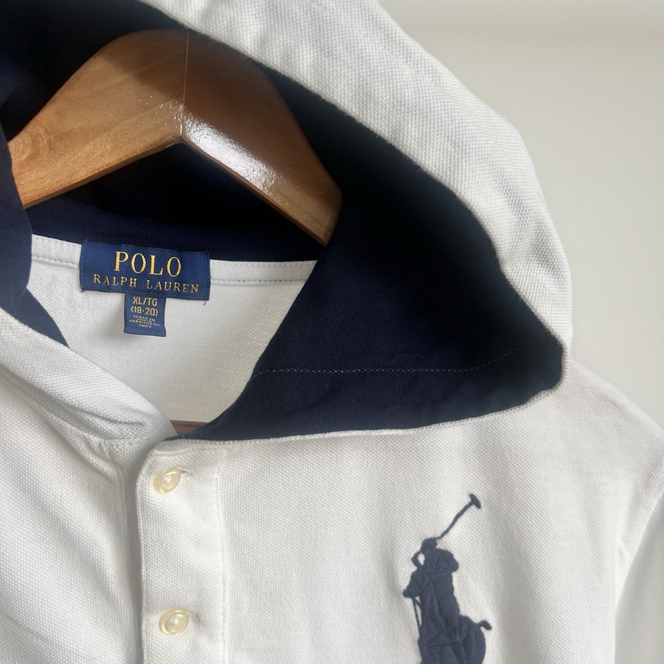 Polo Ralph Lauren Long Sleeve Hoodie Shirt Boy's XL 18/20 Preppy Pony ...