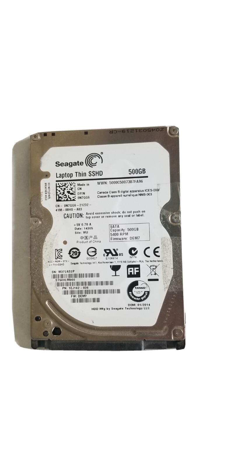 Seagate Laptop SSHD 500GB Internal 5400RPM 2.5" (ST500LM000) SSHD ...