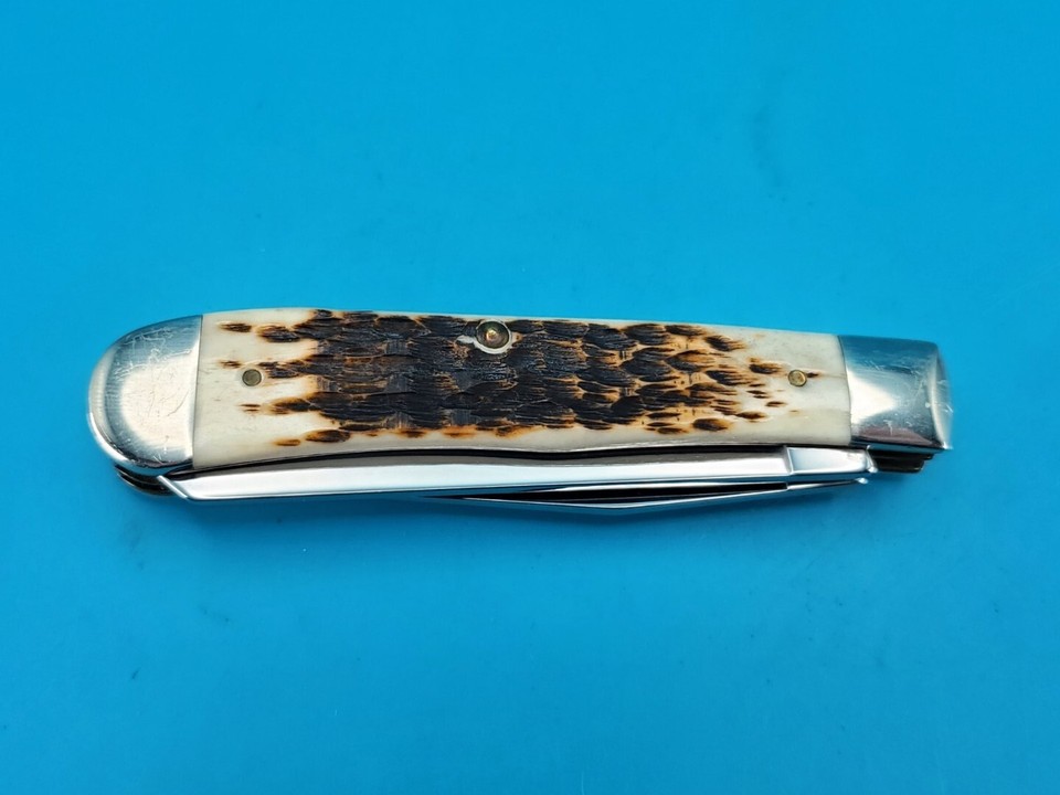 Case XX 6254 SS Amber Jigged Bone Two Blade Trapper Pocket Knife ...
