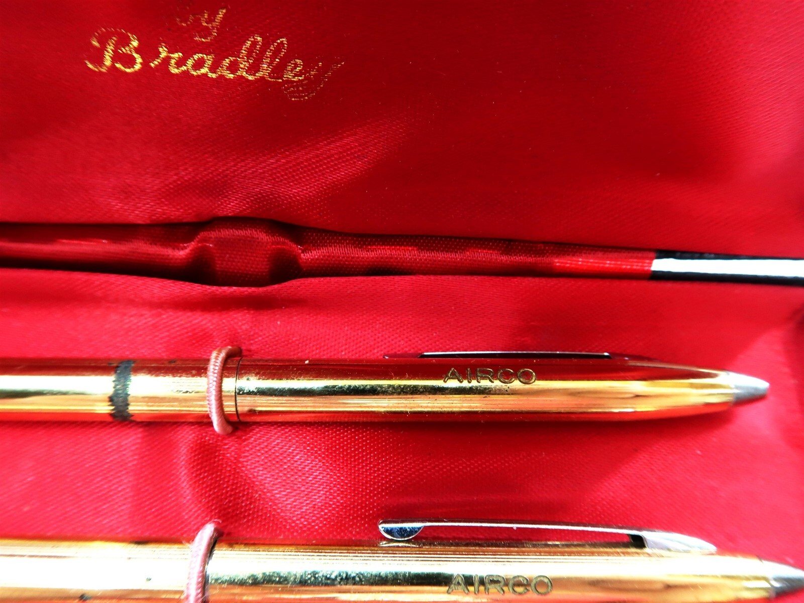 Vintage ASTRAMATIC BRADLEY Gold / Chrome Pen Pencil Set with AIRCO ...