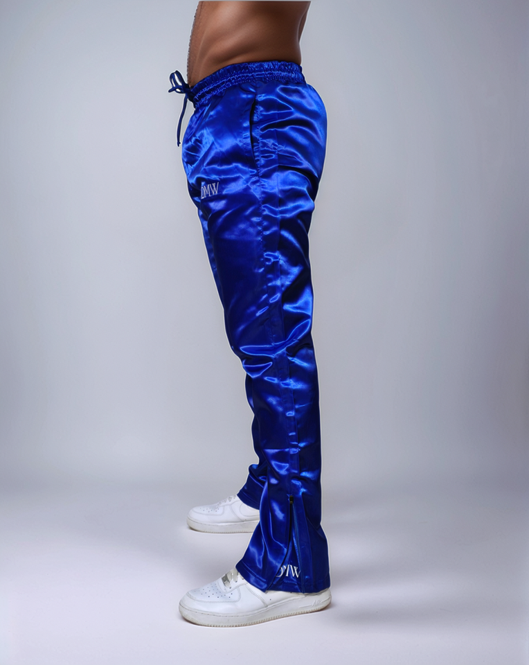 Sporty Shiny Satin Track Pants – Glossy Athletic Joggers with Mesh ...