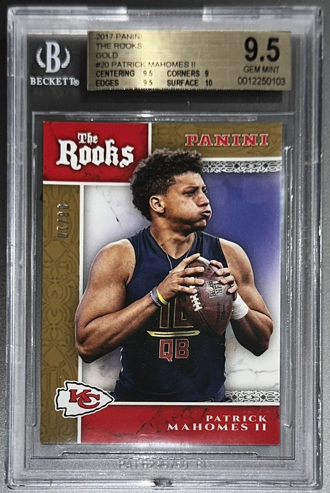 2017 Patrick Mahomes PANINI ROOKS GOLD💎RC #20 /10 BGS 9.5 Pristine 10 ...