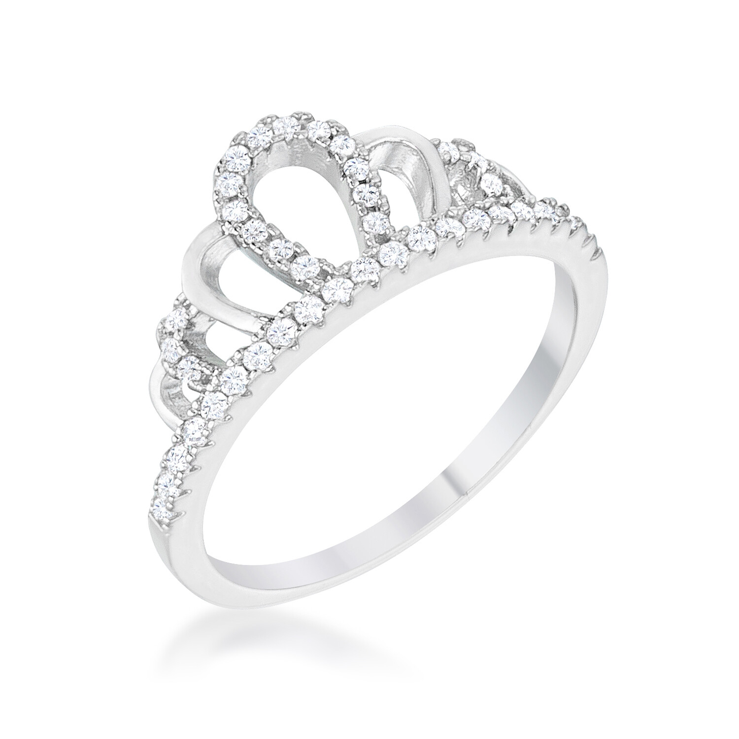 Madeline 0.2ct Rhodium Simple Crown Ring | eBay