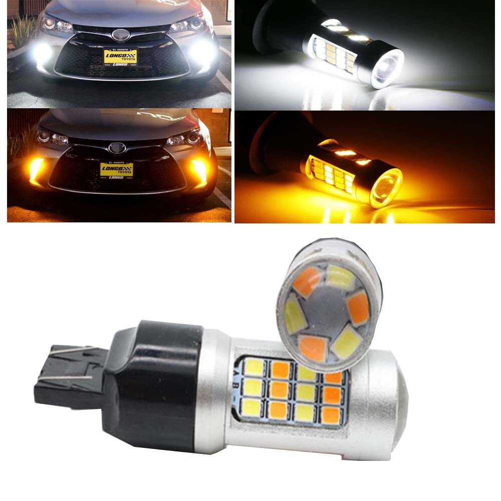 White/Amber 7443 7440 7444 LED DRL Switchback Turn Signal Parking Light ...