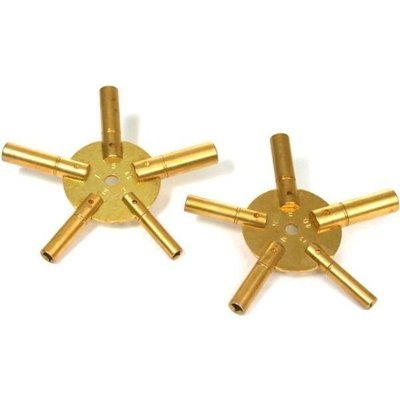 Universal Brass Clock Winding Key - Even Sizes 2 4 6 8 10 - Odd Sizes 3 ...