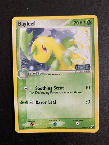 Bayleef Reverse Stamped Holo Ex Unseen Forces 35/115 Card pokemon eng ...