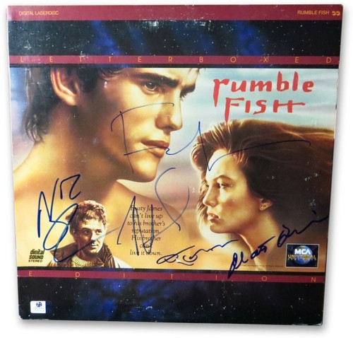 Rumble Fish Signed Laserdisc Cover Coppola Dillion Rourke Cage Hopper ...